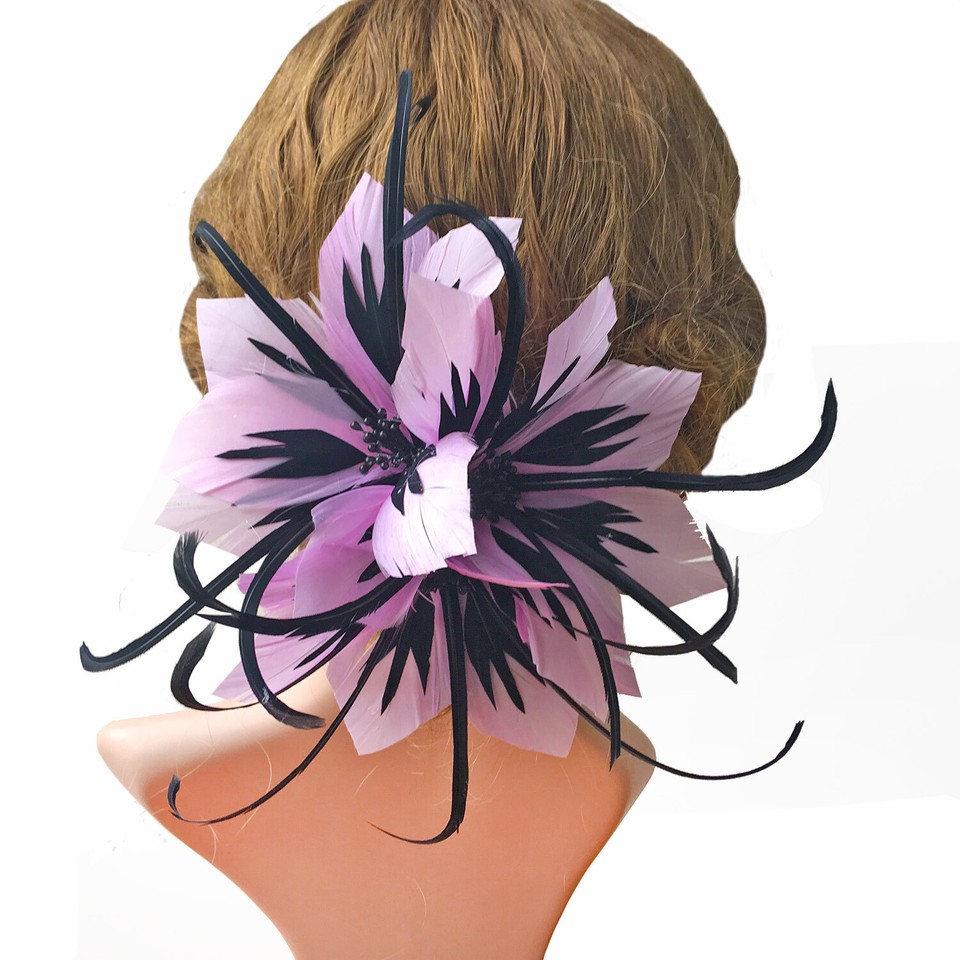 Goose Coque Feather Beaded Flower Mount Millinery Hat Fascinator Gown ...