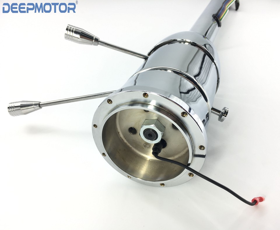32'' Chrome Floor Tilt Manual Steering Column w/ 9 Hole Wheel Adapter ...