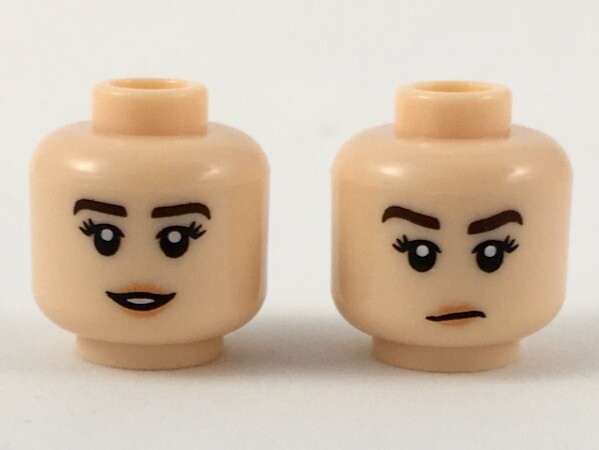 LEGO Minifigure Head LIGHT FLESH Female Dual Peach Lips Neutral Small ...