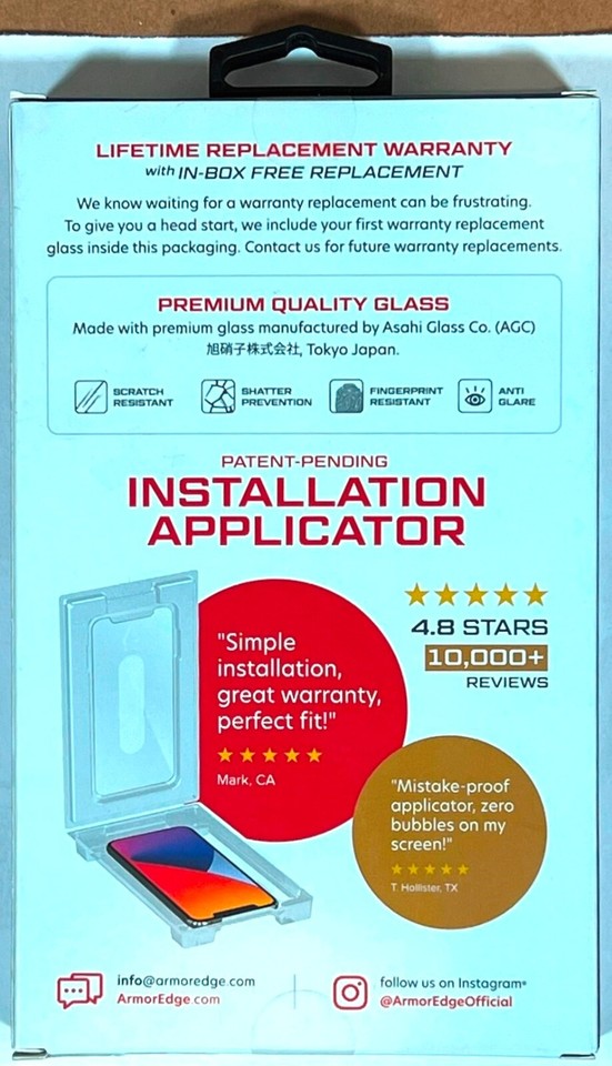 ARMOR EDGE - iPhone SE, 8, 7, 6s, 6 Screen Protective Glass DUAL PACK ...