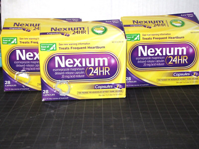 (3)Nexium 24Hour Relief 84 Ct CapsTOTAL Heartburn Relief Exp. 9/2025 ...