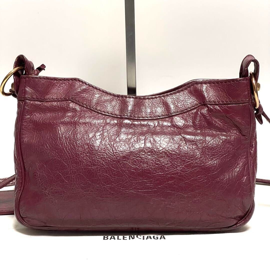 BALENCIAGA Giant The Hip Shoulder Bag Leather Burgundy w BALENCIAGA Giant The Hip Shoulder Bag Leather Burgundy w