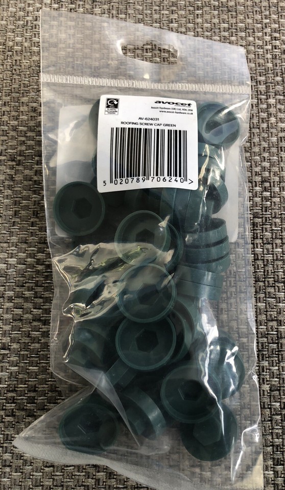 Avocet Griptite 50 Pack Roofing Screw Caps - Green. Use For Self ...
