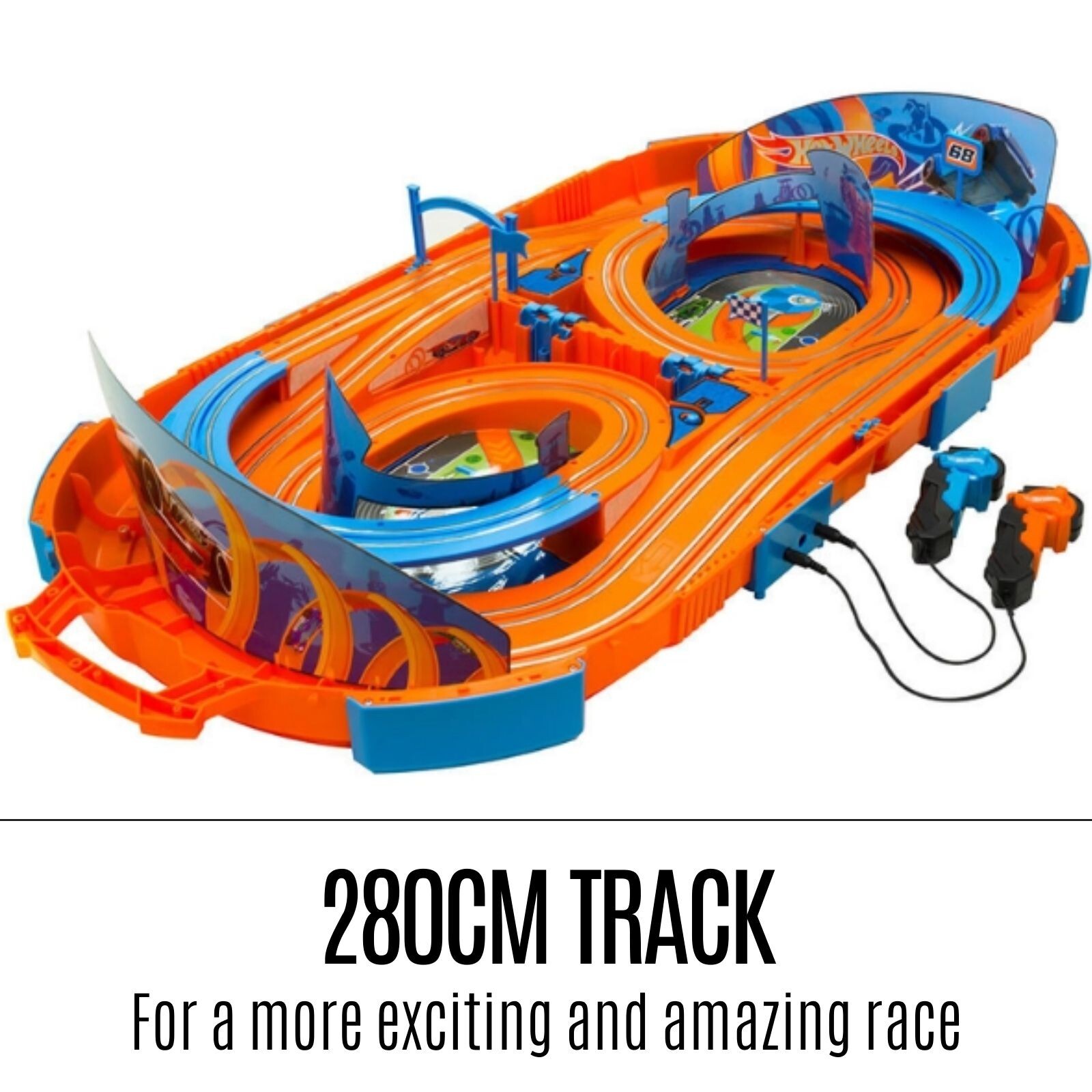 Hot Wheels 1:64 Outdoor Portable Slot Racing Car 280cm RC Slot Raceway ...