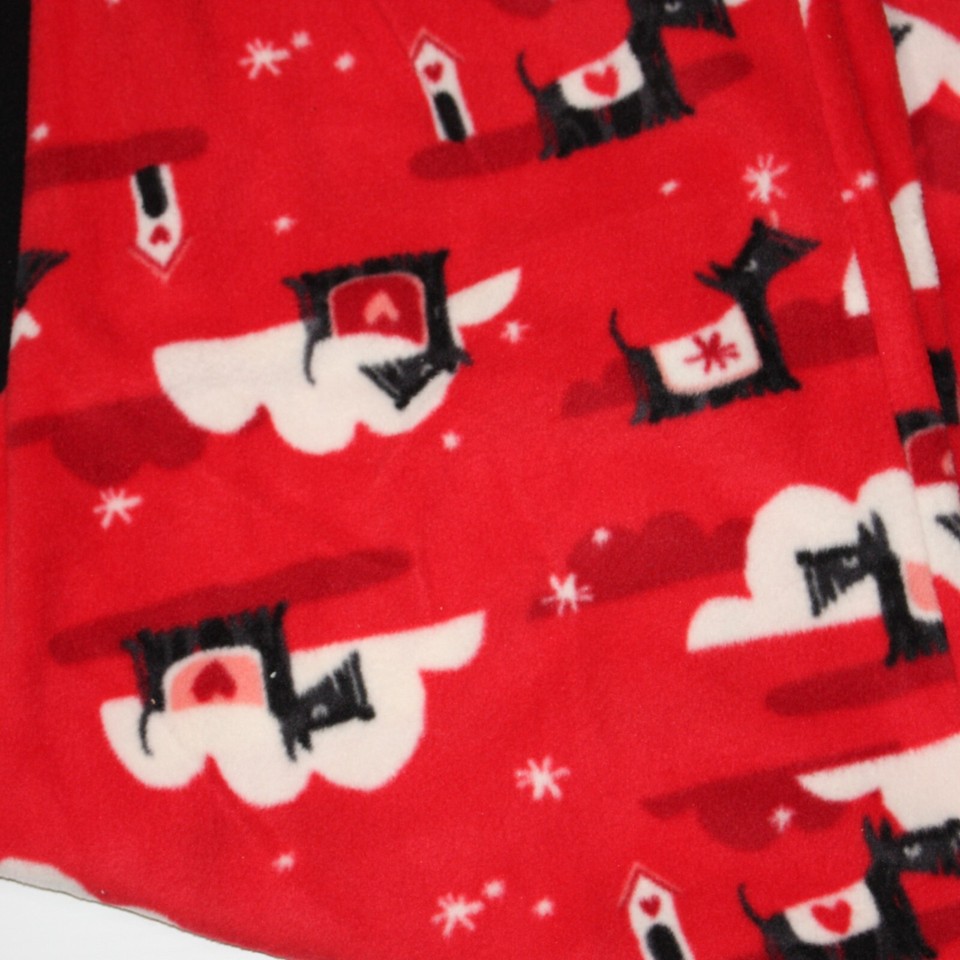 Hue Women's Winter Holiday Christmas Fleece Pajamas PJs with Scottie ...