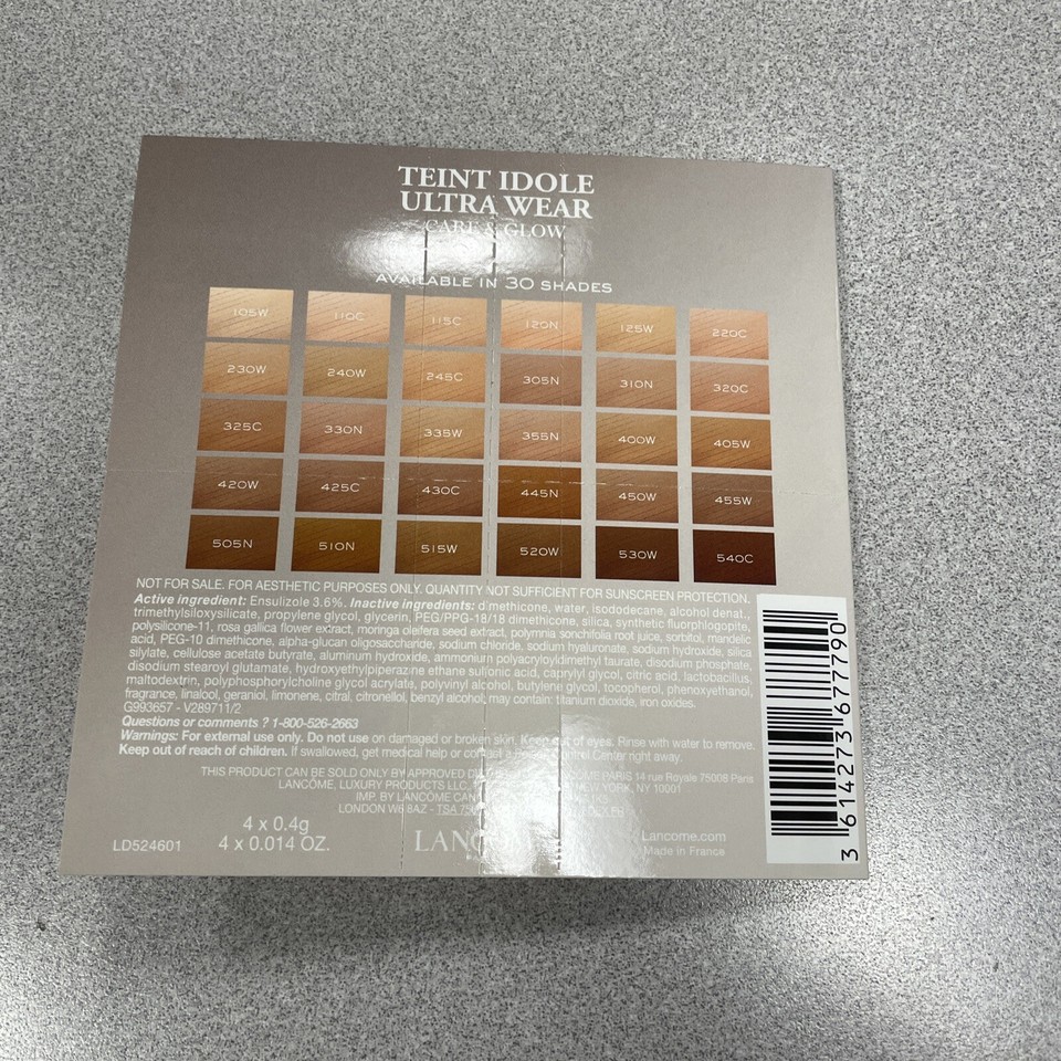 Lancome Teint Idole Ultra Wear Care & Glow 220C 325C 425C 515W Sample ...