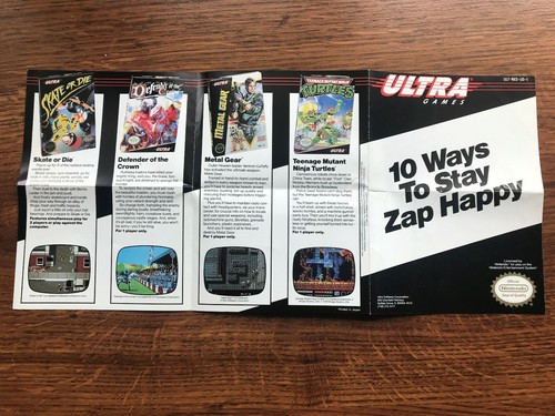 Ultra Games ULT-NES-US-1 Stay Zap Happy Foldable Poster NES Nintendo ...