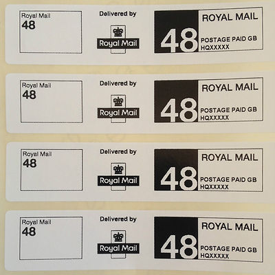 Roll Printed Royal Mail Second Class 48 PPI Postage Labels - 90mm x ...