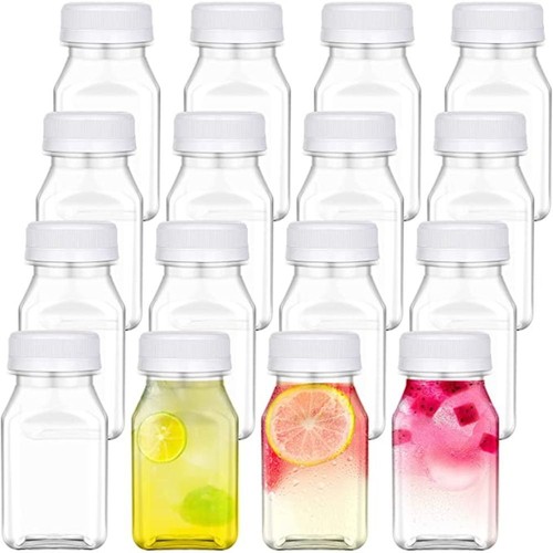 Empty Clear Drink Containers Juice Bottles Square bottle Split beverage ...