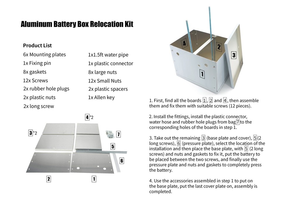 Complete Aluminum Battery Box Relocation Kit Universal Polished Billet ...