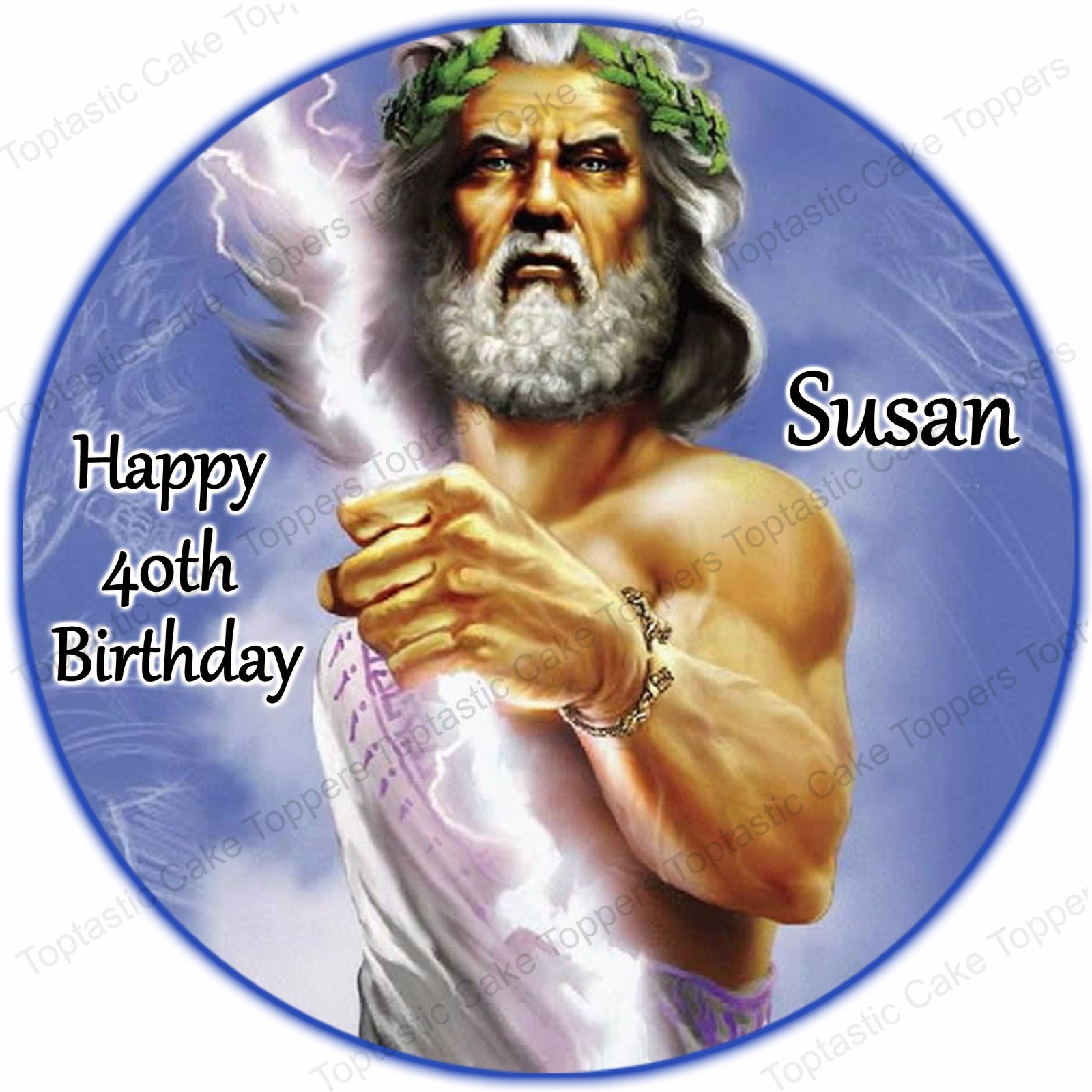 Personalised Ancient Greece Greek Mythology Zeus God Edible Icing Cake ...