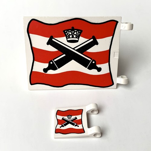 LEGO Lot 2 Vintage Flags 6x5 2x2: Pirates Imperial Guards Red Cannons ...