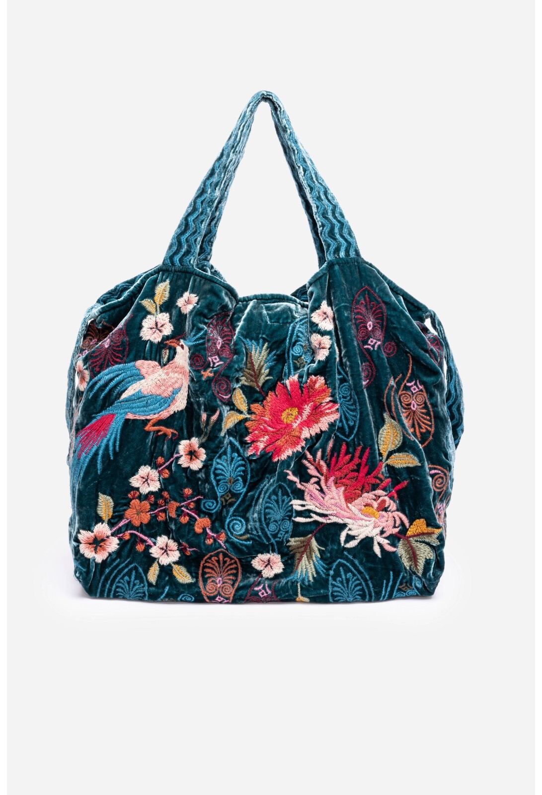 Johnny Was Ashira Velvet Tote Bag Tiger Eye Brown Floral Shoulder Bag ...