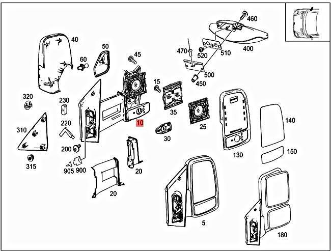 Genuine MERCEDES Sprinter 906 W906 Bus Mirror body Mirror outer ...