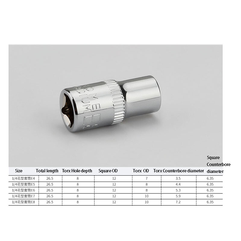 E TORX External E Torx Female Torx Star Sockets 1/4" Drive Sockets E ...