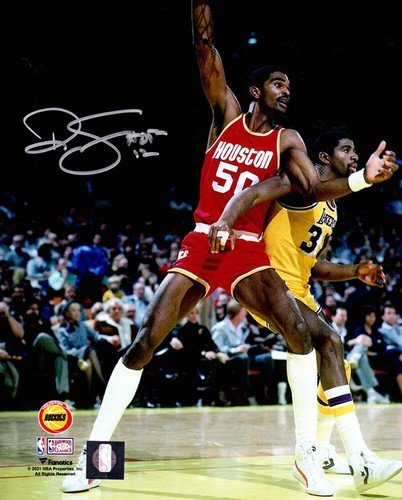 Ralph Sampson Signed Houston Rockets Against Magic Johnson 8x10 Photo w ...