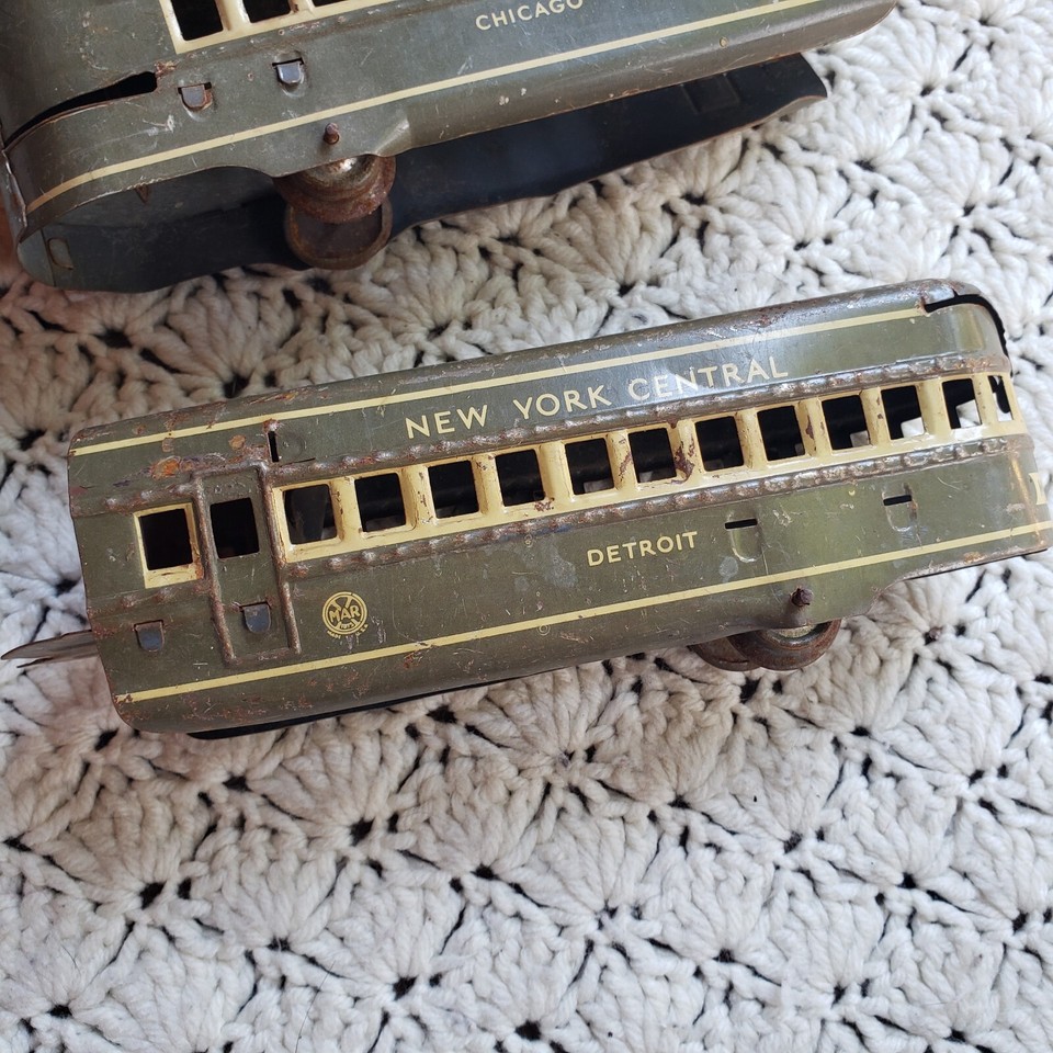 Vtg Marx Mercury Streamliner New York Central Locomotive Toy Grey Green ...