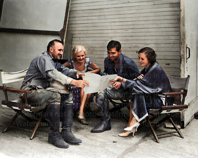 Mary Astor, Clark Gable & Jean Harlow in Red Dust 8x10 RARE COLOR Photo ...