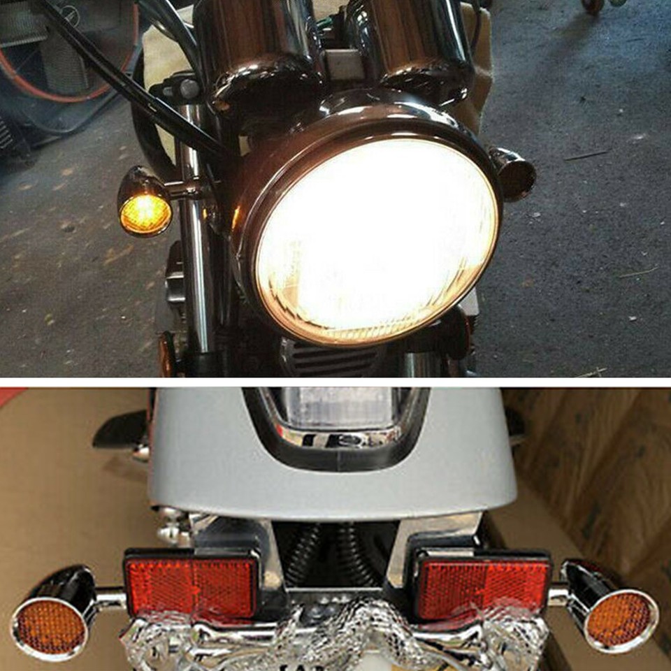 Pack of 2 Motorcycle Handlebar Amber Yellow Turn Signal Indicator Bulbs ...