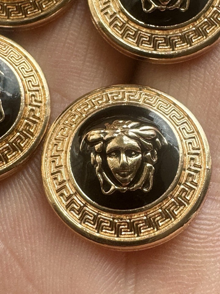 Set of 5 Versace buttons Gold/Black 20MM | eBay UK
