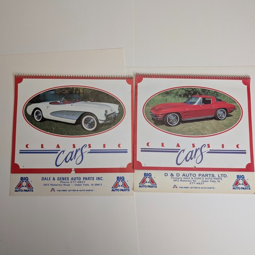 c1988-89 Classic Cars Calendars BIG A Auto Parts Cedar Falls IA ...