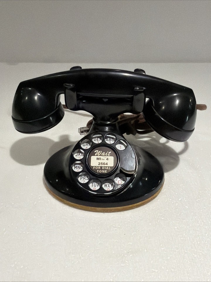 Antique Vintage WESTERN ELECTRIC 202 D1 Desk Telephone Rotary Dial & E1 ...