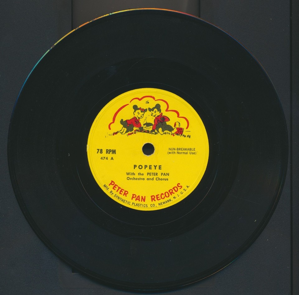 POPEYE LAUNCHES HIS NEW SONG HIT - PETER PAN RECORDS - # 474 - 1958 ...