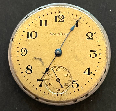Antique 1915 Waltham Model 1900 300 Pocket Watch Movement Parts/Repair ...