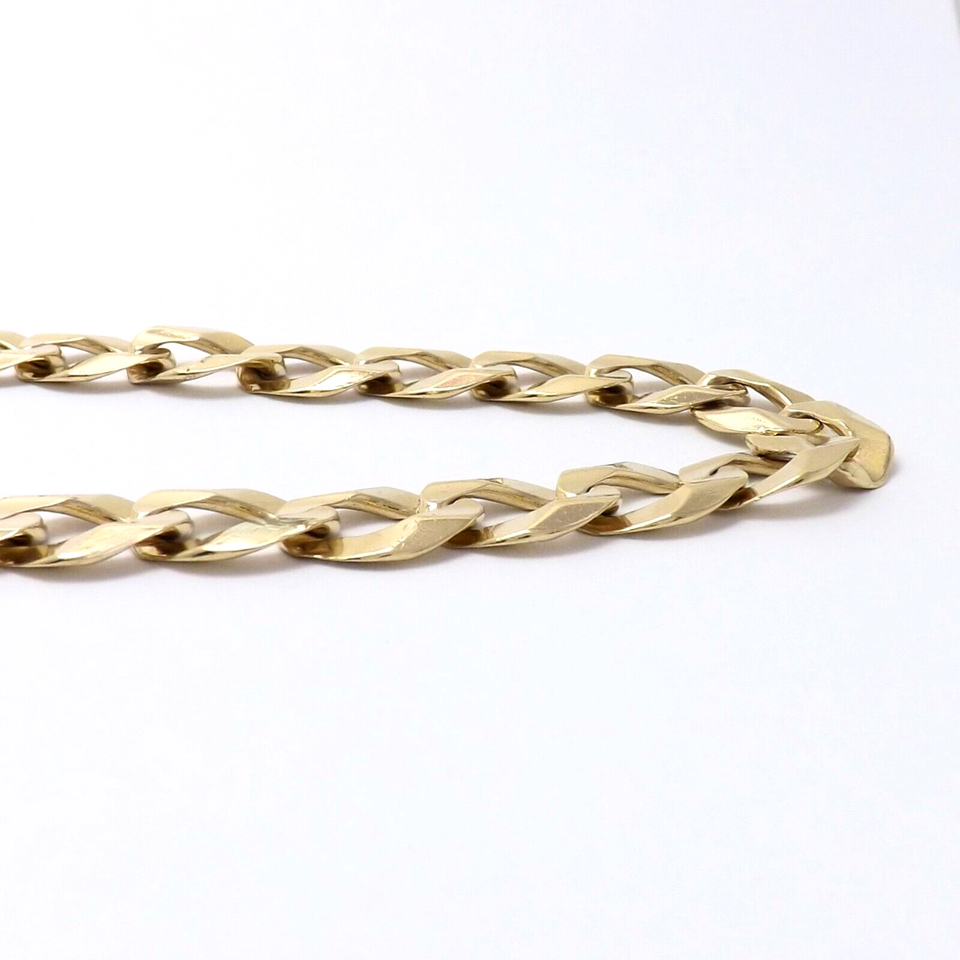 Solid 10k Gold Cuban Curb Link Chain Necklace 417 Italy 27in Heavy Mens ...