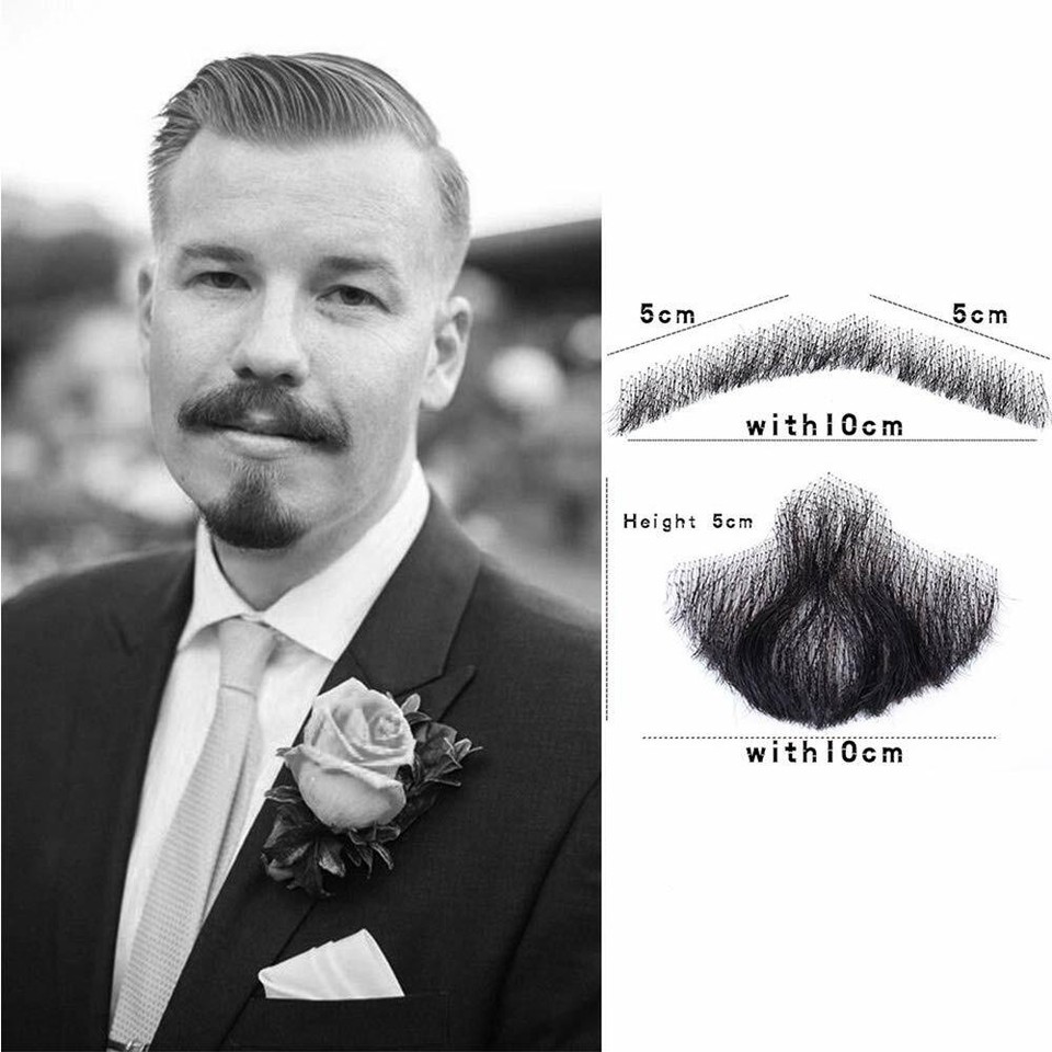 Fake Beard Hand Made Real Human Hair Lace Comfortable Invisible ...