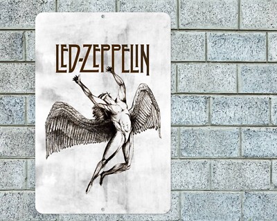 Led Zeppelin Aluminum Metal 8"x12" Garage Man Cave Rock Concert | eBay
