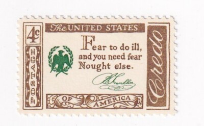 STAMP US SCOTT 1140 "Credo-Fear to do ill" 4 CENT 1960 MNG | eBay