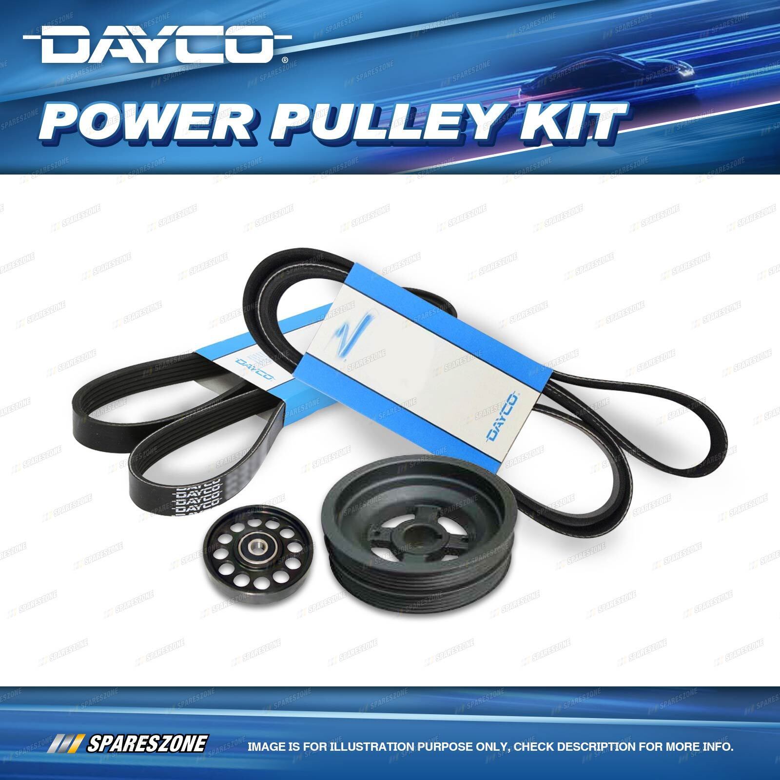 Dayco Powerbond Balancer & Belt & Pulley Kit for Toyota Corolla AE92R ...