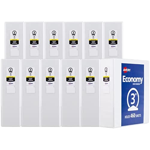 (TG. 3 inch) Avery Economy View Binder, with 1.5 inch Round Ring, Black ...