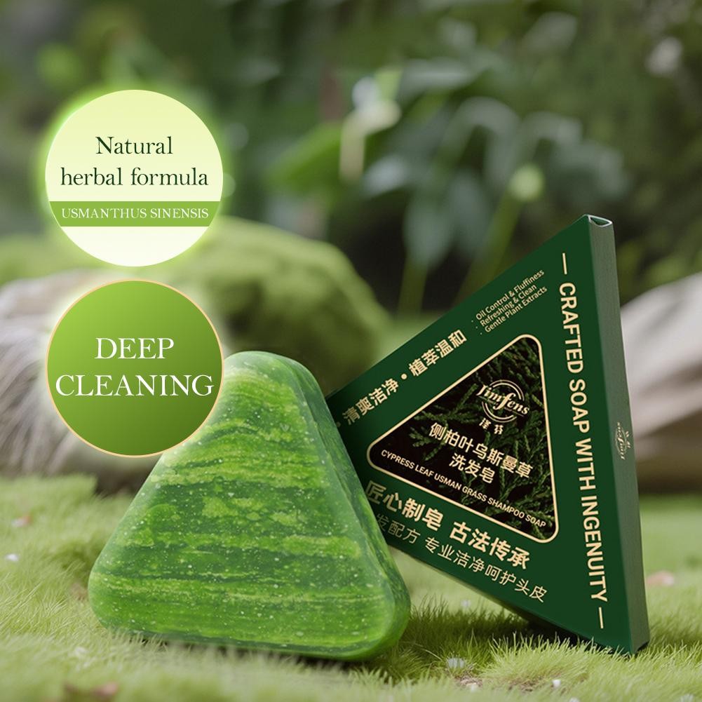Nature Triangle Shampoo Bar Nature Green Platycladus Usman Shampoo Soap ...