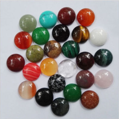 Wholesale 50pcs 12*12mm Natural Gemstone Mixed Round CAB CABOCHON ...