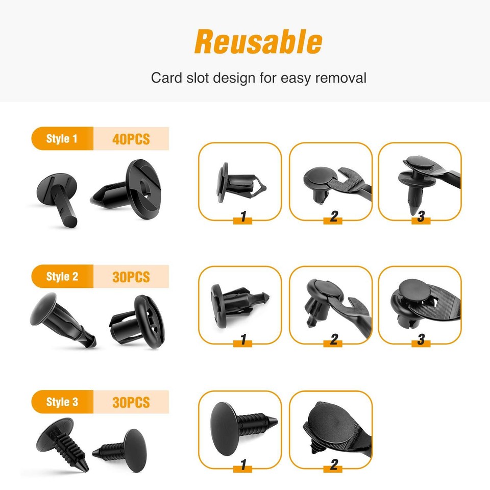 Bumper Trim Clips Retainer Auto Car Plastic Rivets Fastener Fender Push ...
