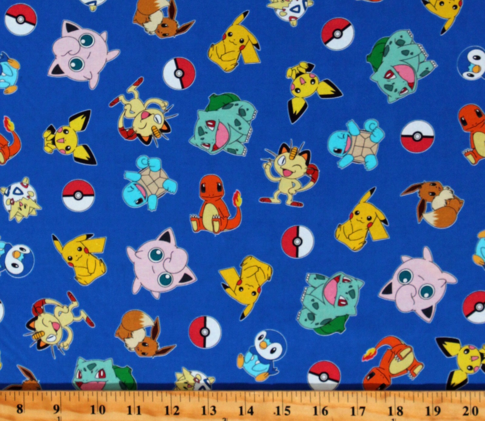 Cotton Pokemon Video Games Characters Pikachu Fabric Print by the Yard ...