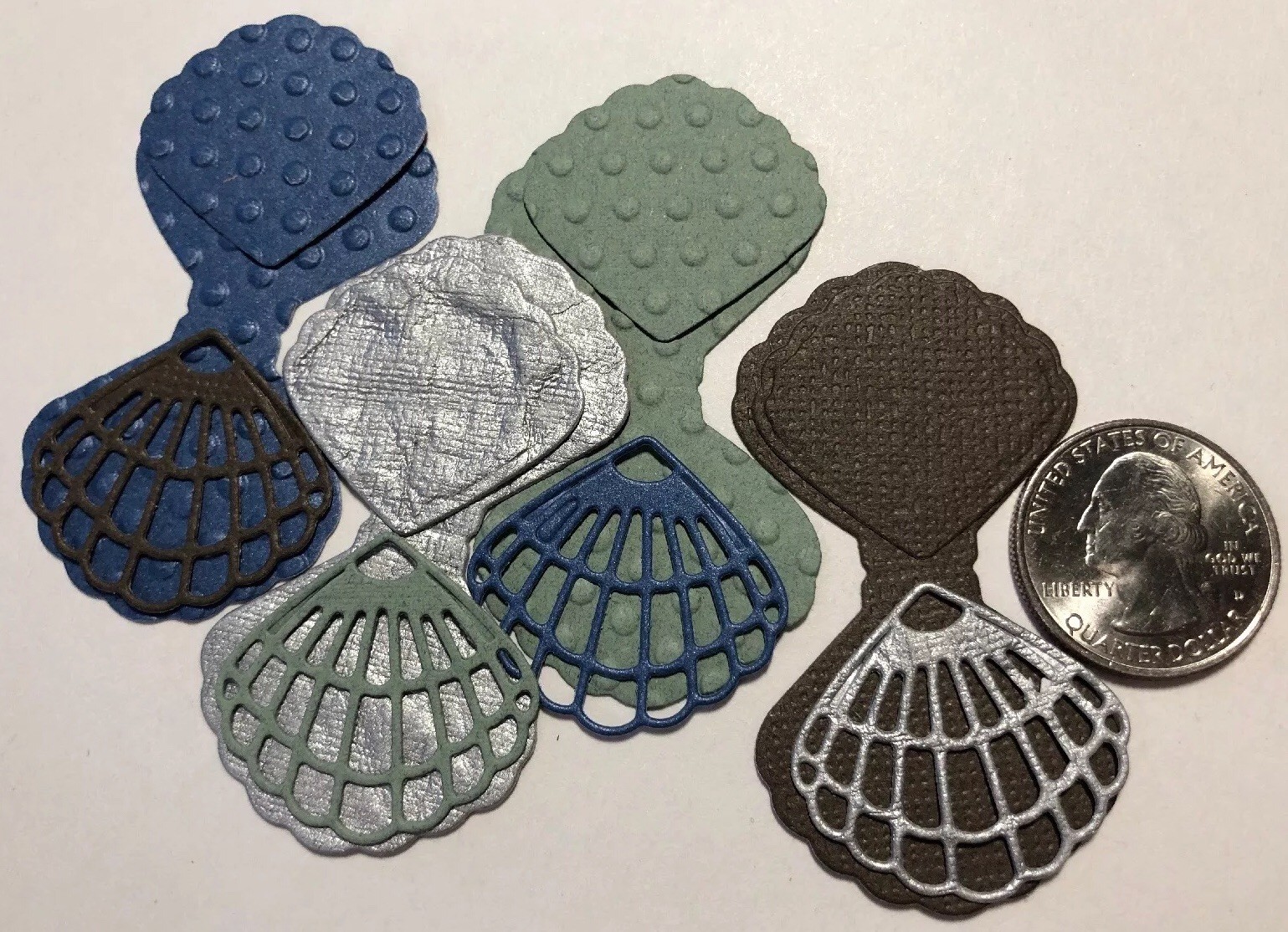 CLAM SHELL Die-Cuts(12pc)Approx.1-1/4 x 1-1/4" Ocean•Sea•Sand•Beaches ...