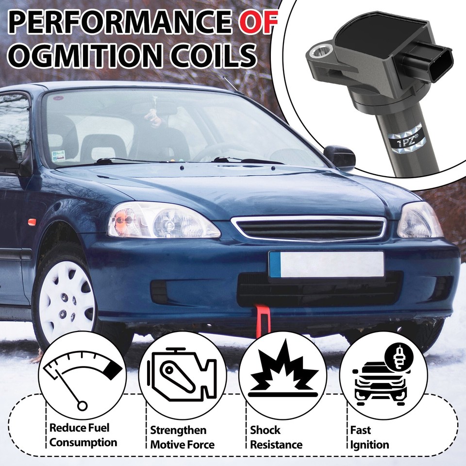4x Genuine Ignition Coil UF602 For Honda Accord CR-V Civic 2.4L L4 ...