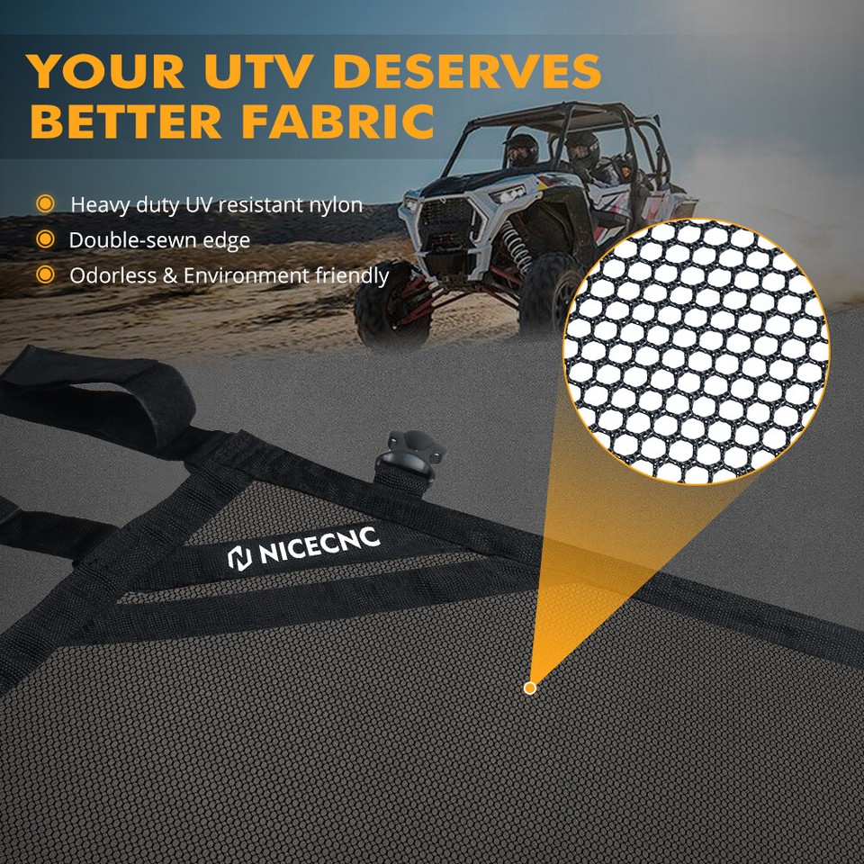UTV Side Window Net Shield Kit Roll Cage Mesh For Polaris RZR 570 1000 ...
