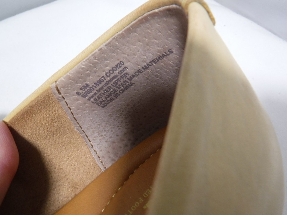 Born Shoe Womens Anah Ballet Flats Yellow Leather Bow Casual Slip On ...