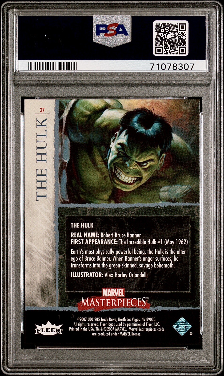 2007 Marvel Masterpieces Foil #37 The Hulk PSA 10 💎 🔥RARE🔥 | eBay
