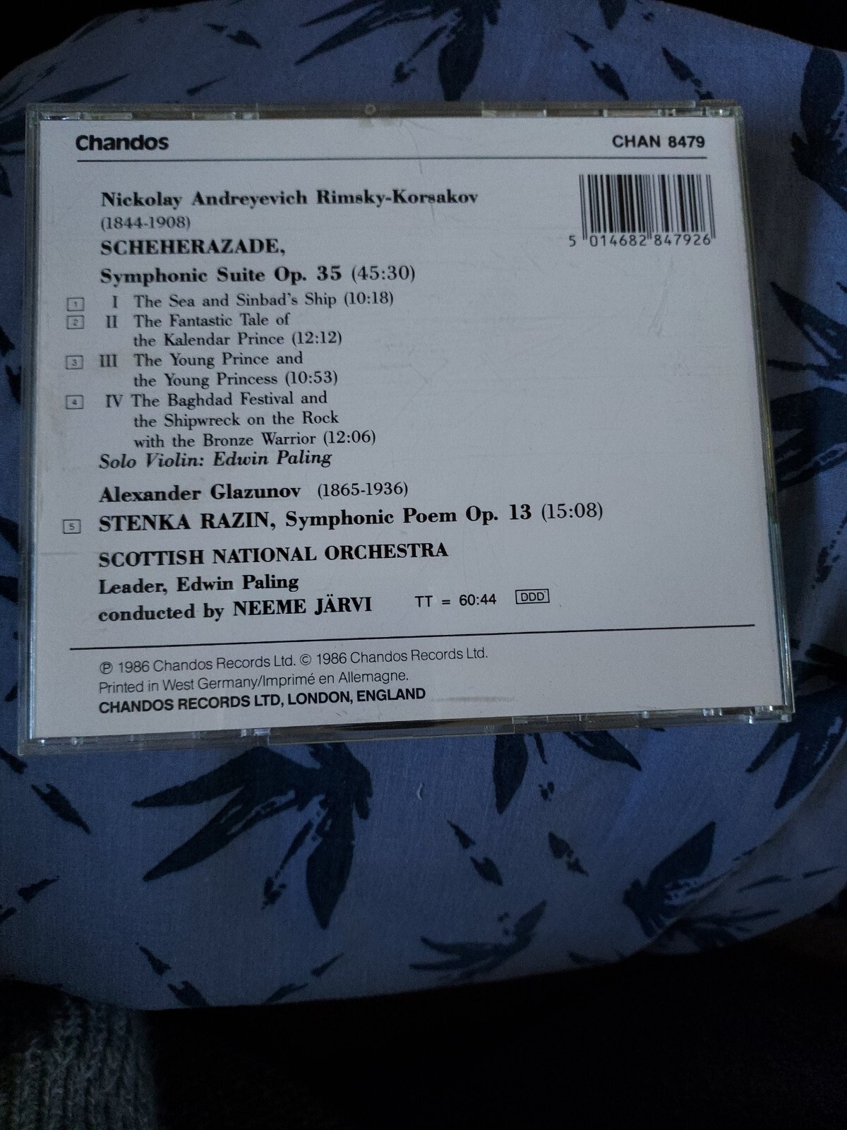 Rimsky-korsakov Scheherazade Glazunov Stenka Razin Chandos Cd Neeme ...