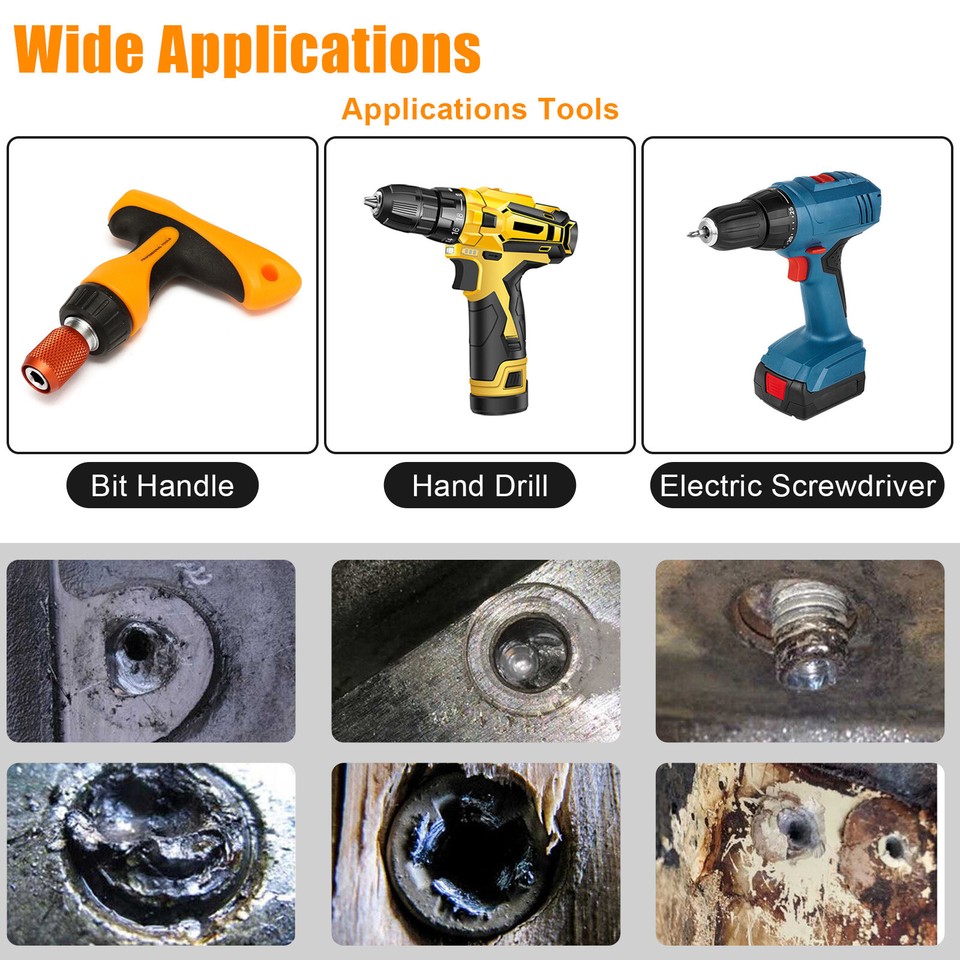 12Pcs Stud Screw Extractor Remover 1/4 Inch Hex Shank Damaged Bolt Easy ...