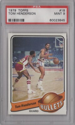 Tom Henderson 1979 Topps PSA 9 Mint Graded Card Washington Bullets #18 ...
