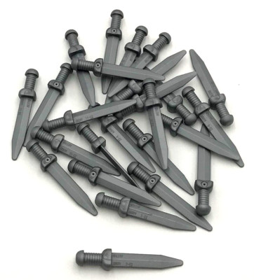 Lego 25 New Flat Silver Minifigure Weapon Swords Roman Gladius with ...