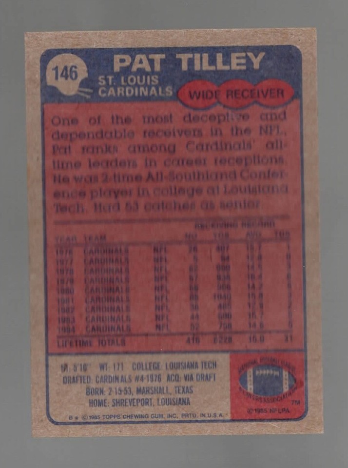 1985 Topps #146 Pat Tilley VG/Ex | eBay
