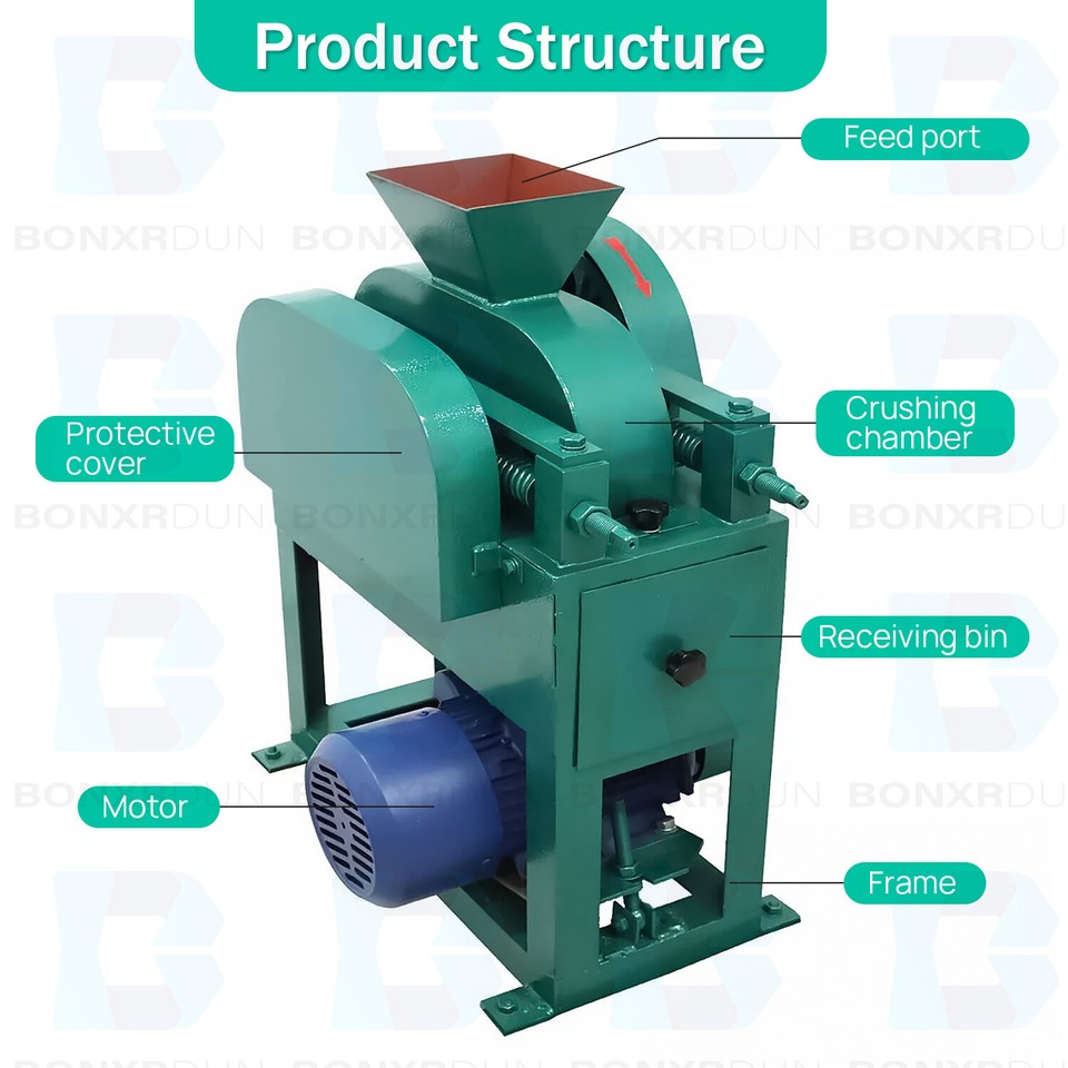 380V Lab Double Roller Crusher 1.5KW Electric Crusher, Industrial Coal ...