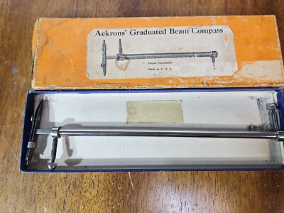 Vintage Antique Ackrons Graduated Beam Compass USA | eBay